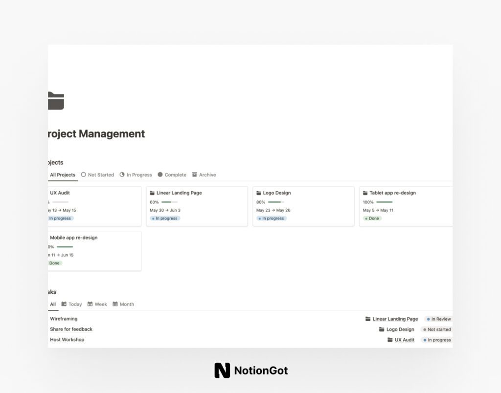 10+ Best & Free Project Management Notion Templates - Best Notion ...