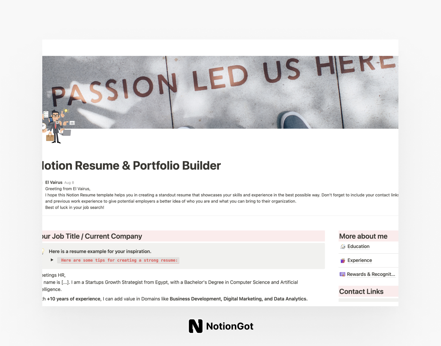 20+ Notion Resume Templates for Job Seekers (FREE) - Best Notion ...