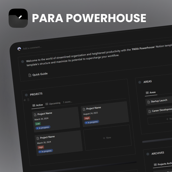 Free Notion PARA Method Template - P.A.R.A Template - Best Notion ...