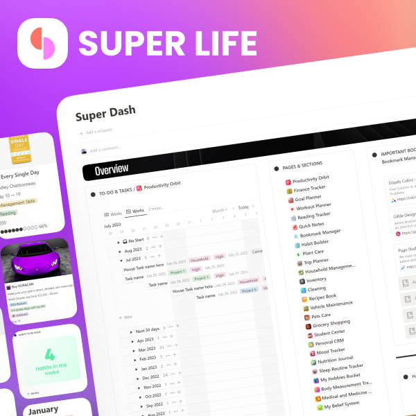 Super Life - Ultimate Life Planner for Notion - Best Notion Templates ...