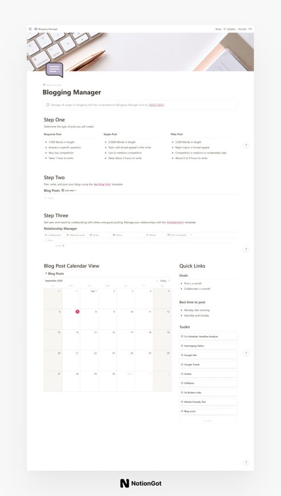 10+ Top Content Creators & Planning Notion Templates - Best Notion ...