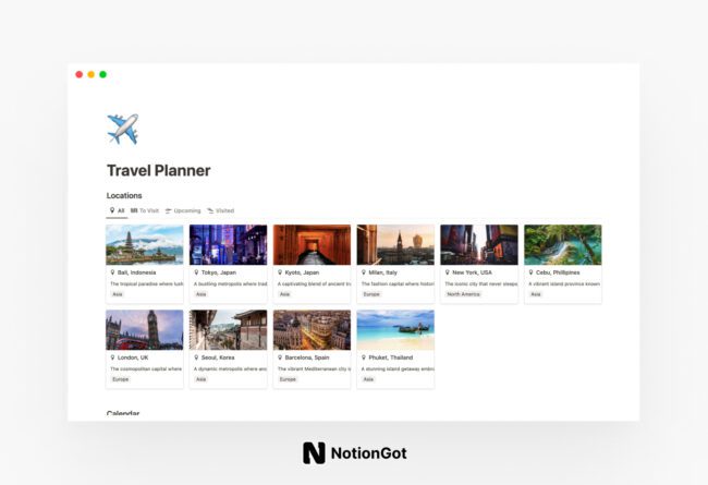 10+ Free and Useful Notion Travel Planner Templates - Best Notion ...