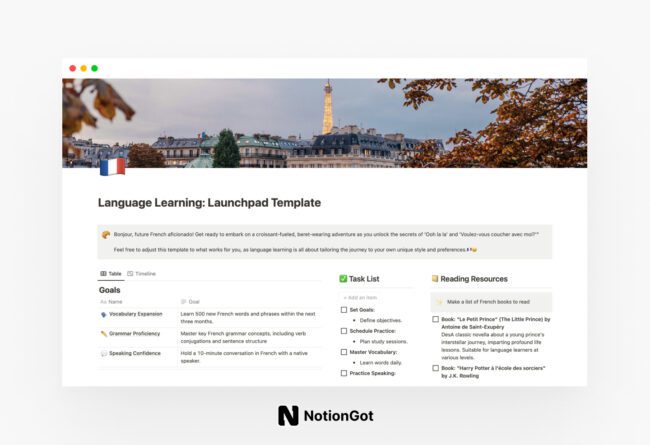 10+ Notion Templates for Language Learning - Best Notion Templates For ...