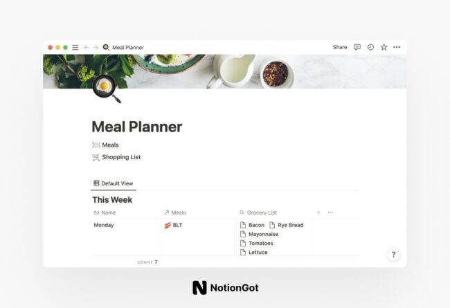10+ Notion Templates for Meal Planning - Best Notion Templates For ...