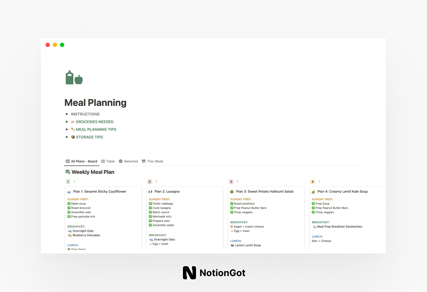 10+ Notion Templates for Meal Planning - Best Notion Templates For ...