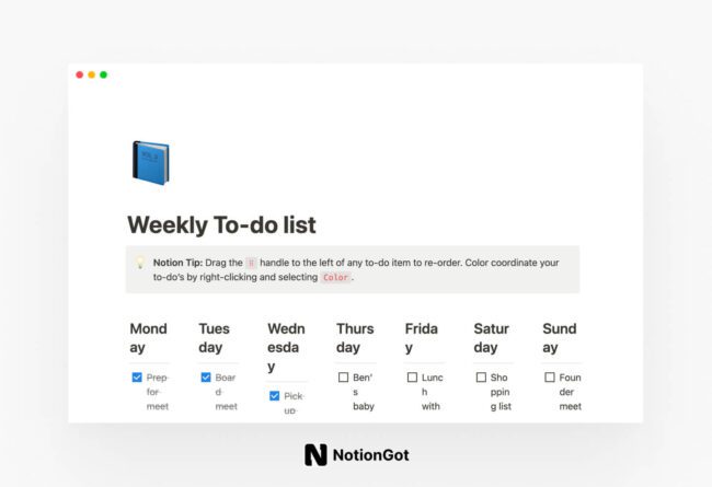 10+ Notion Templates for Weekly Planning - Best Notion Templates For ...