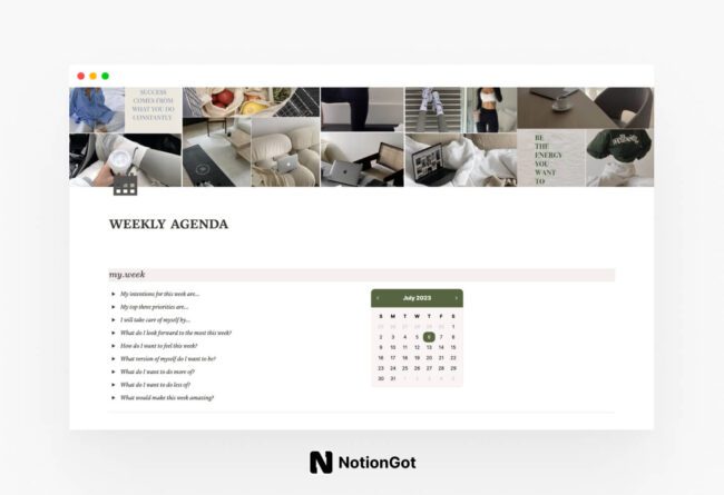 10+ Notion Templates for Weekly Planning - Best Notion Templates For ...