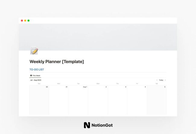10+ Notion Templates for Weekly Planning - Best Notion Templates For ...