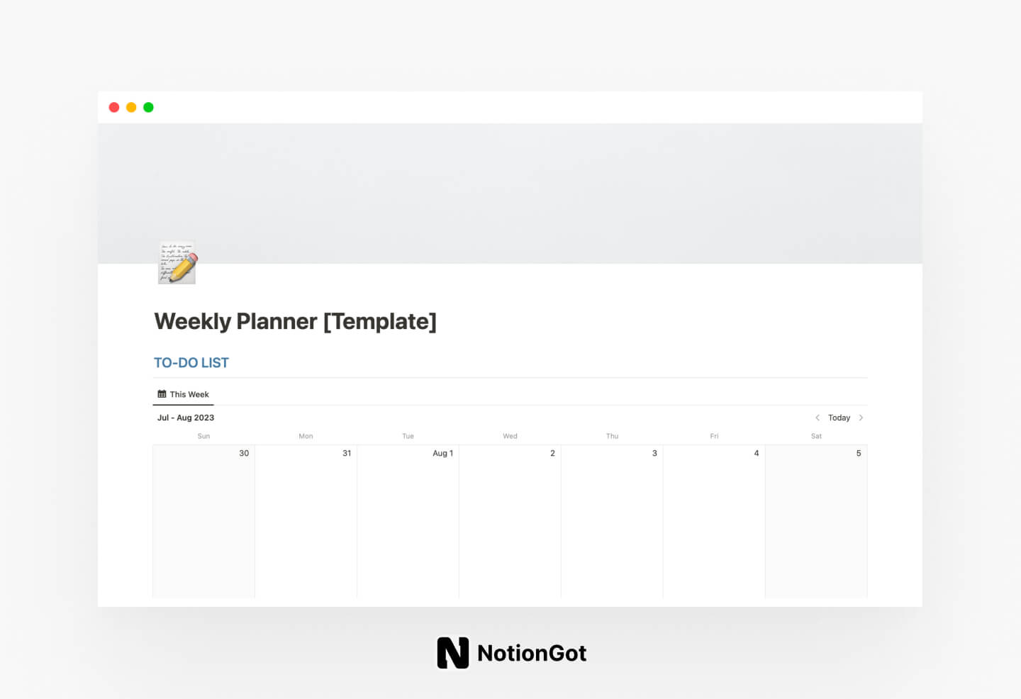 10+ Notion Templates for Weekly Planning - Best Notion Templates For ...