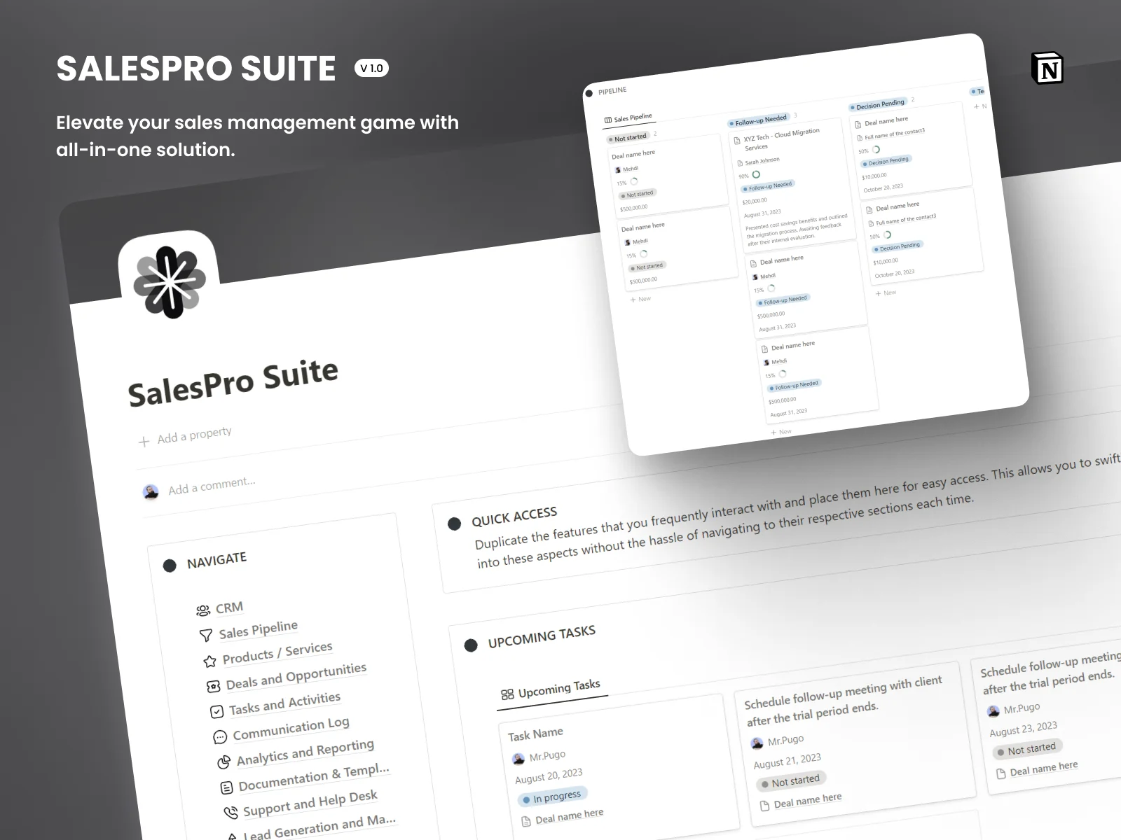SalesPro Suite - The Ultimate Notion Sales Management Dashboard - Best ...