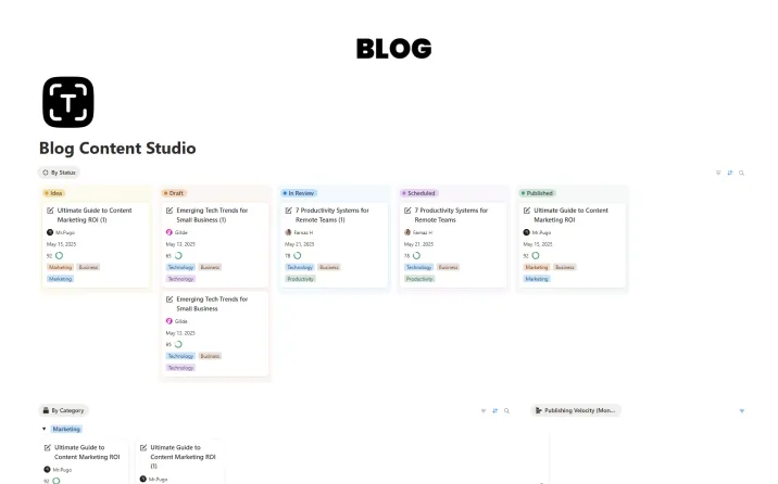 Free Blog Content Studio Template For Notion - Best Notion Templates ...