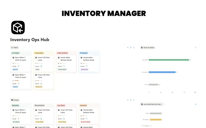 Free Inventory Ops Hub Template For Notion - Best Notion Templates For ...